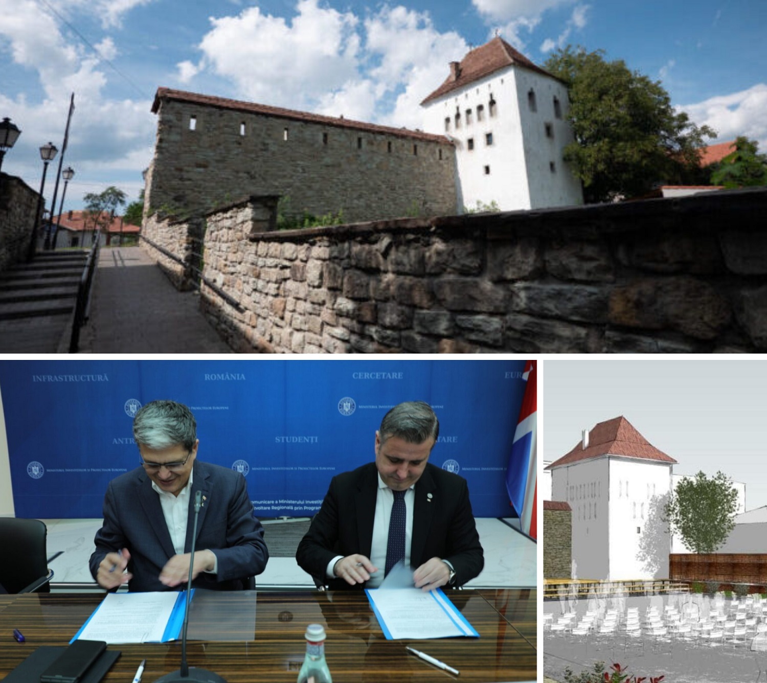 Cum vor arăta Turnul Dogarilor, zidul Cetății Medievale a Bistriței și ...